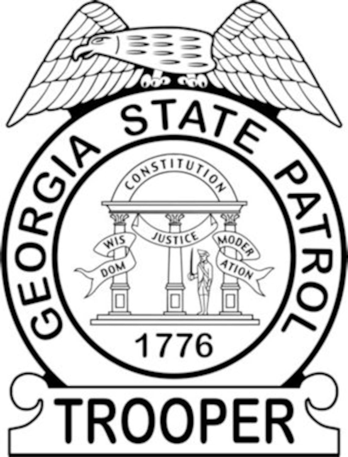 Georgia State Police Badge - Vector DXF, AI and SVG File - Digital File ...