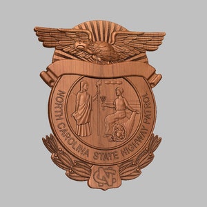 3d File CNC Model - North Carolina State Police Badge- Digital File ...