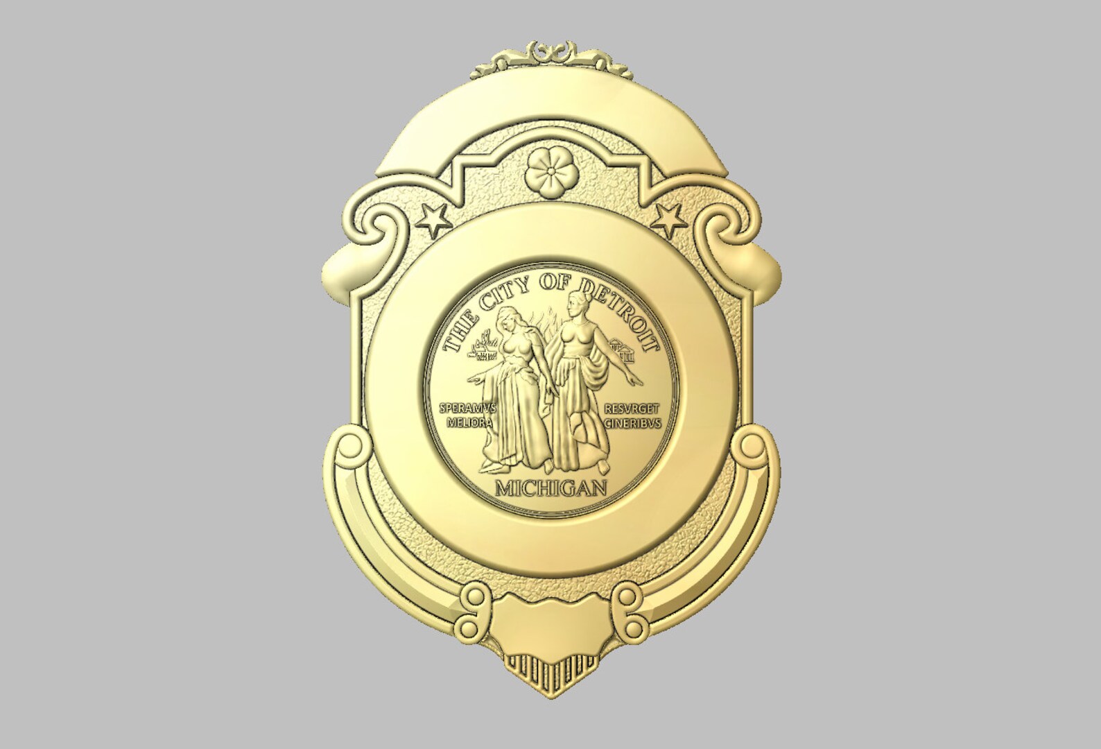 Detroit Fire Department Badge 3d File CNC Model Digital File - Etsy