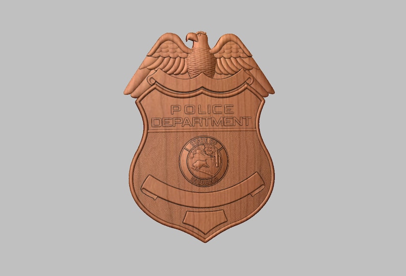 3d File CNC Model Police Evansville Indiana Badge Digital - Etsy 3d File CNC Model Police Evansville Indiana Badge Digital - Etsy