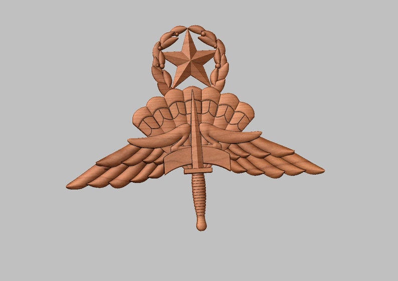 3d File CNC Model - Master Freefall Parachutist Badge- Digital File ...