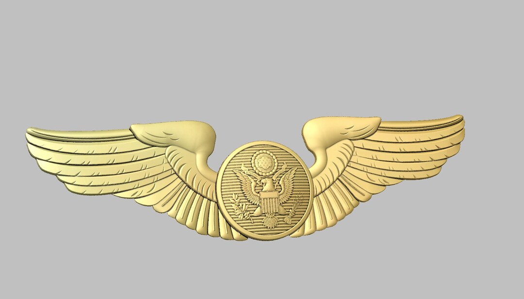 3d File CNC Model - AF Crew Wings- Digital File Download - Not a ...