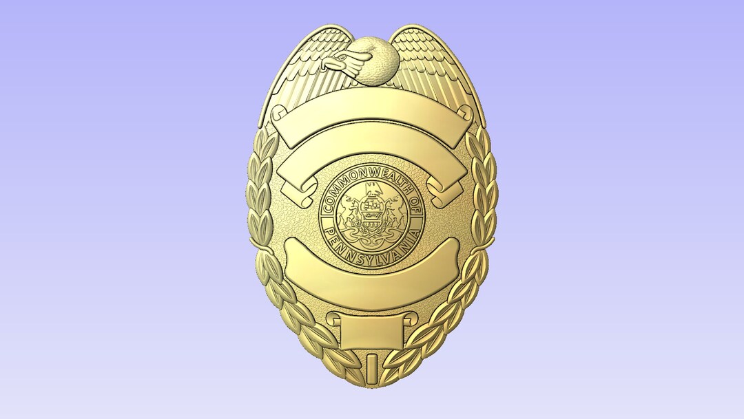 3d File CNC Model - Police - Fire Badge Type 32 With Pennsylvania Seal ...