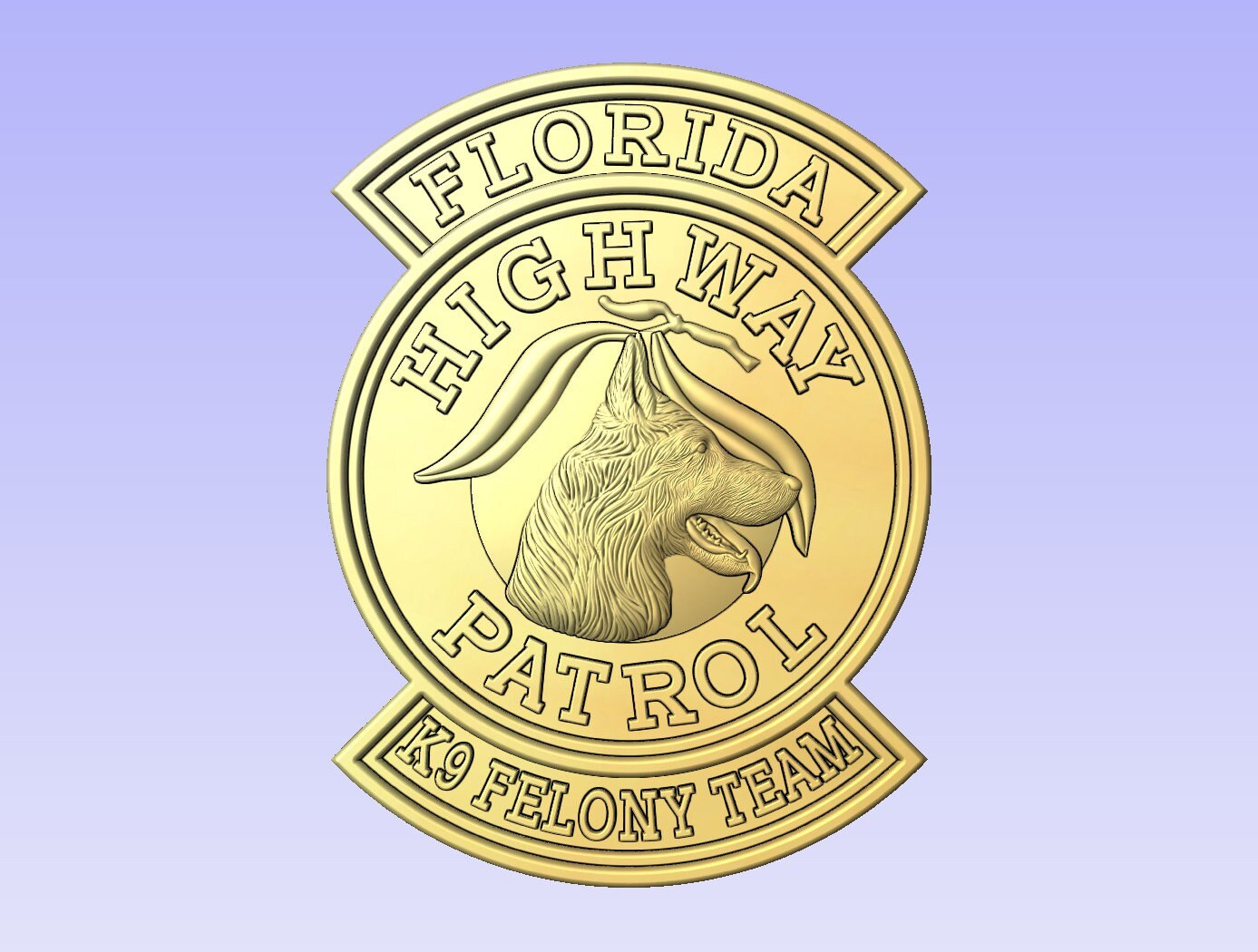 3d File CNC Model - Florida Highway Patrol K9 Patch - Digital File ...