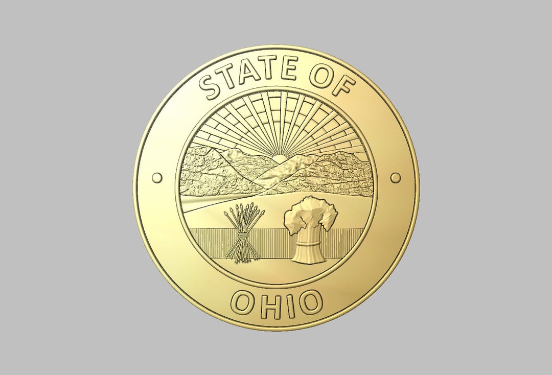 Ohio Badge Center Logo - - STL Format - 3d CNC- Digital File Download ...