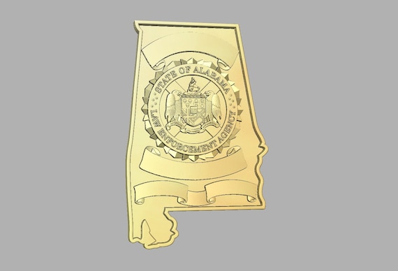 Alabama State Trooper Badge STL Format 3d CNC Digital - Etsy