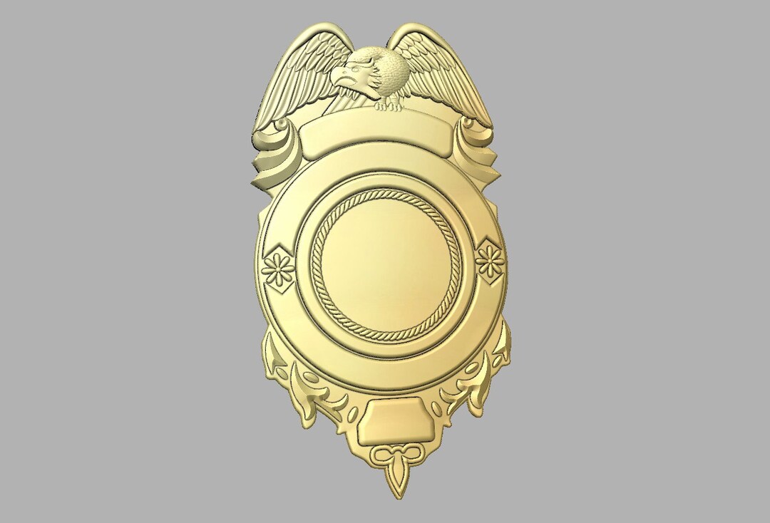3d File CNC Model - Police - Fire Badge Type 4- Digital File Download ...