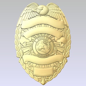 3d File CNC Model - Police - Badgetype1b With Indiana Seal - Digital ...