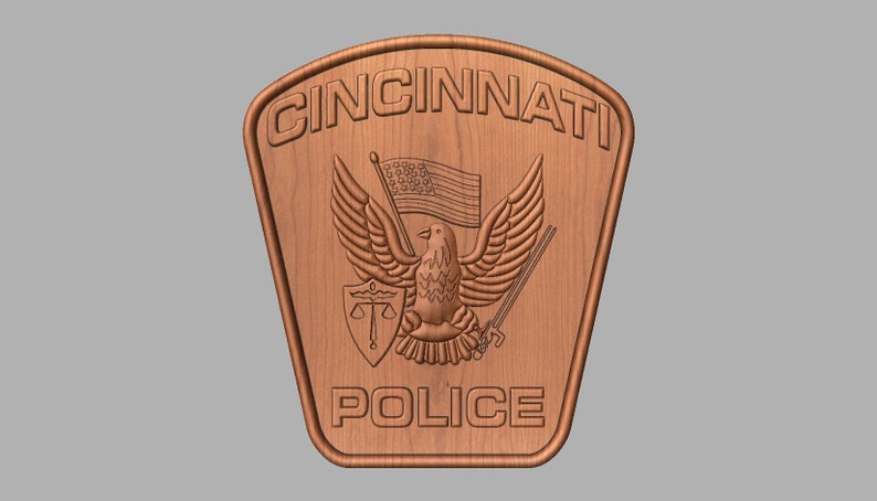 3d File CNC Model Police Fire Cincinnati OH Police Patch | Etsy