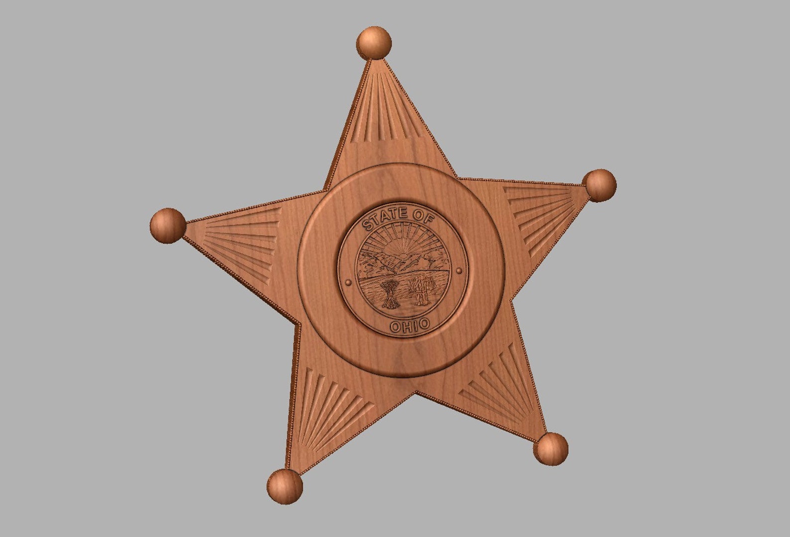 3d File CNC Model - Police - Ohio Sheriff Badge - Two Versions- Digital ...