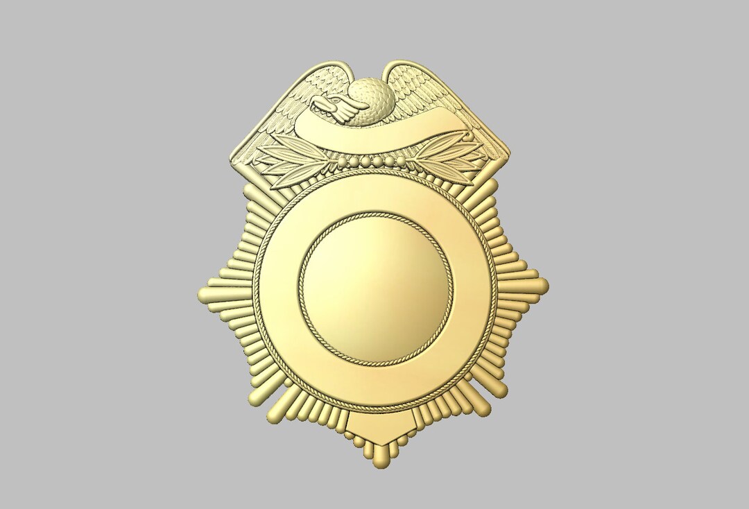 3d File CNC Model - Badge Type 58- Digital File Download - Not a ...