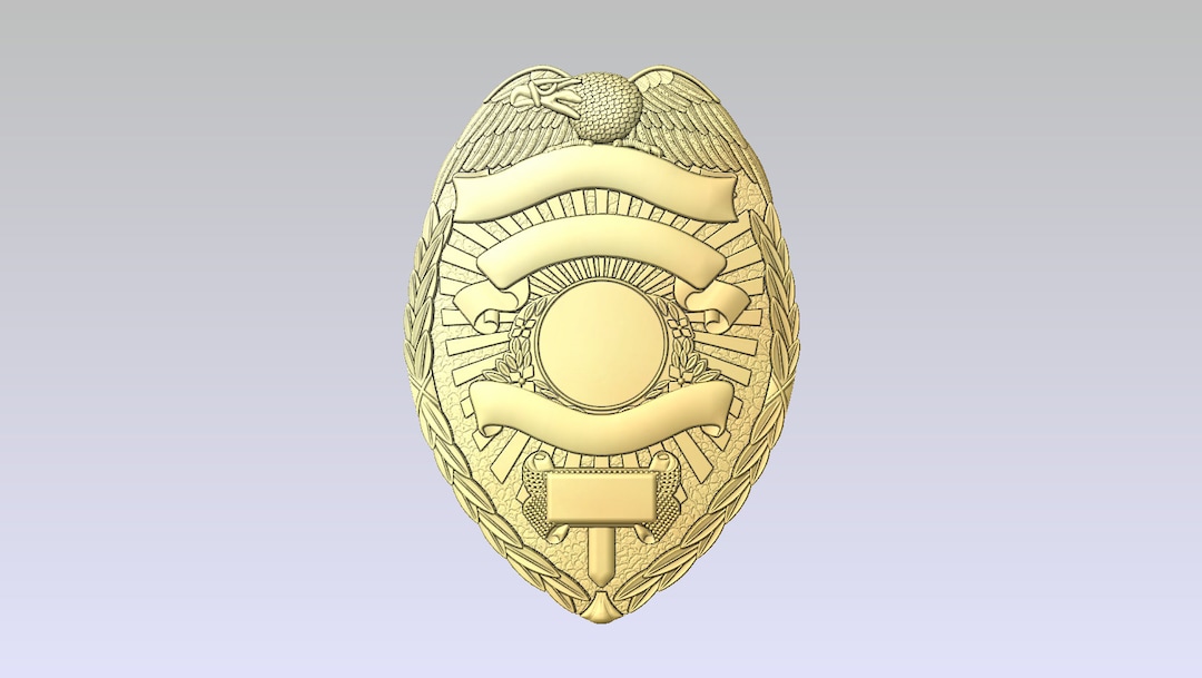 3d File CNC Model - Police - Fire Badge Type 71- Digital File Download ...