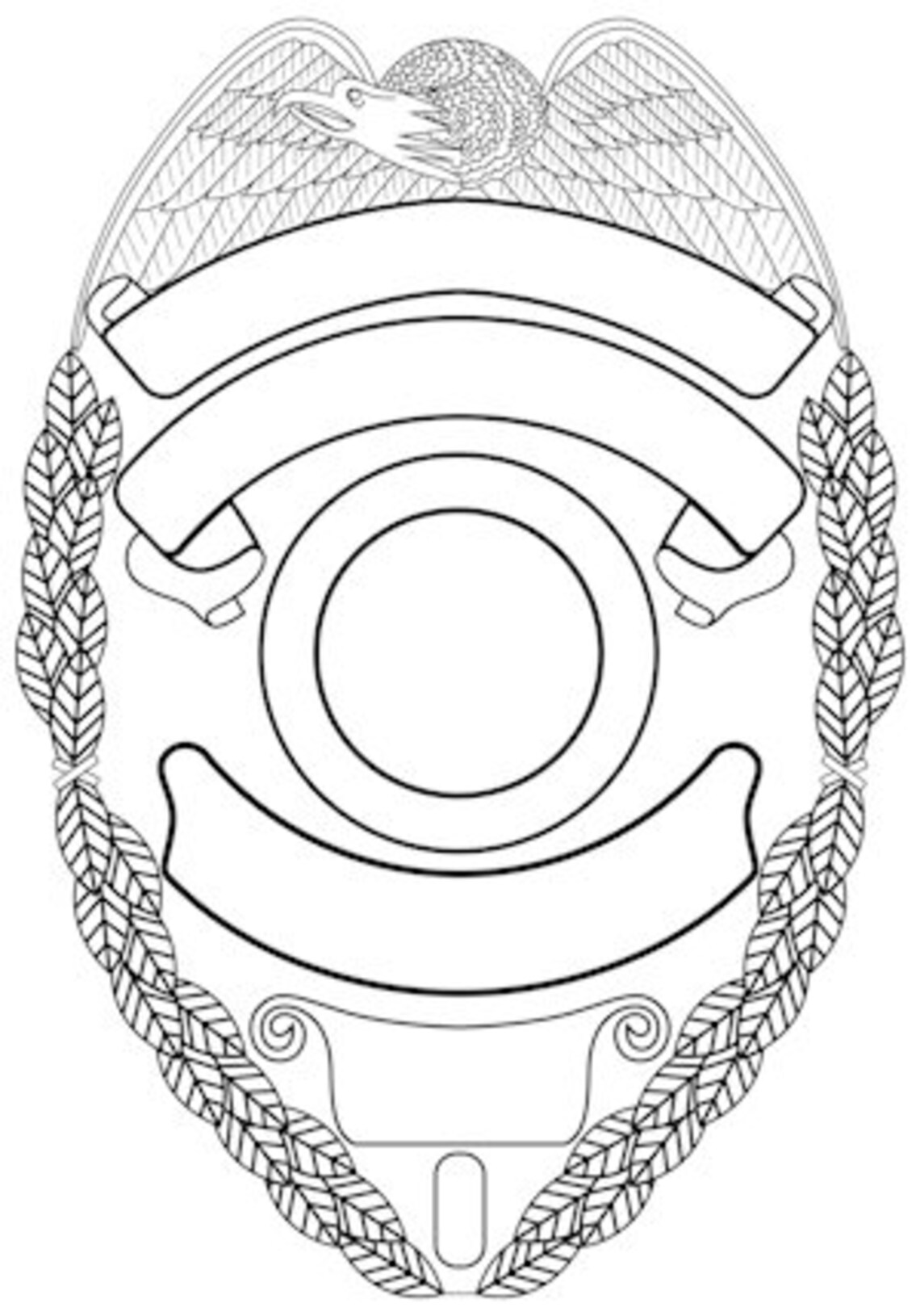 Eagle on Top Police Badge Vector DXF AI and SVG File - Etsy