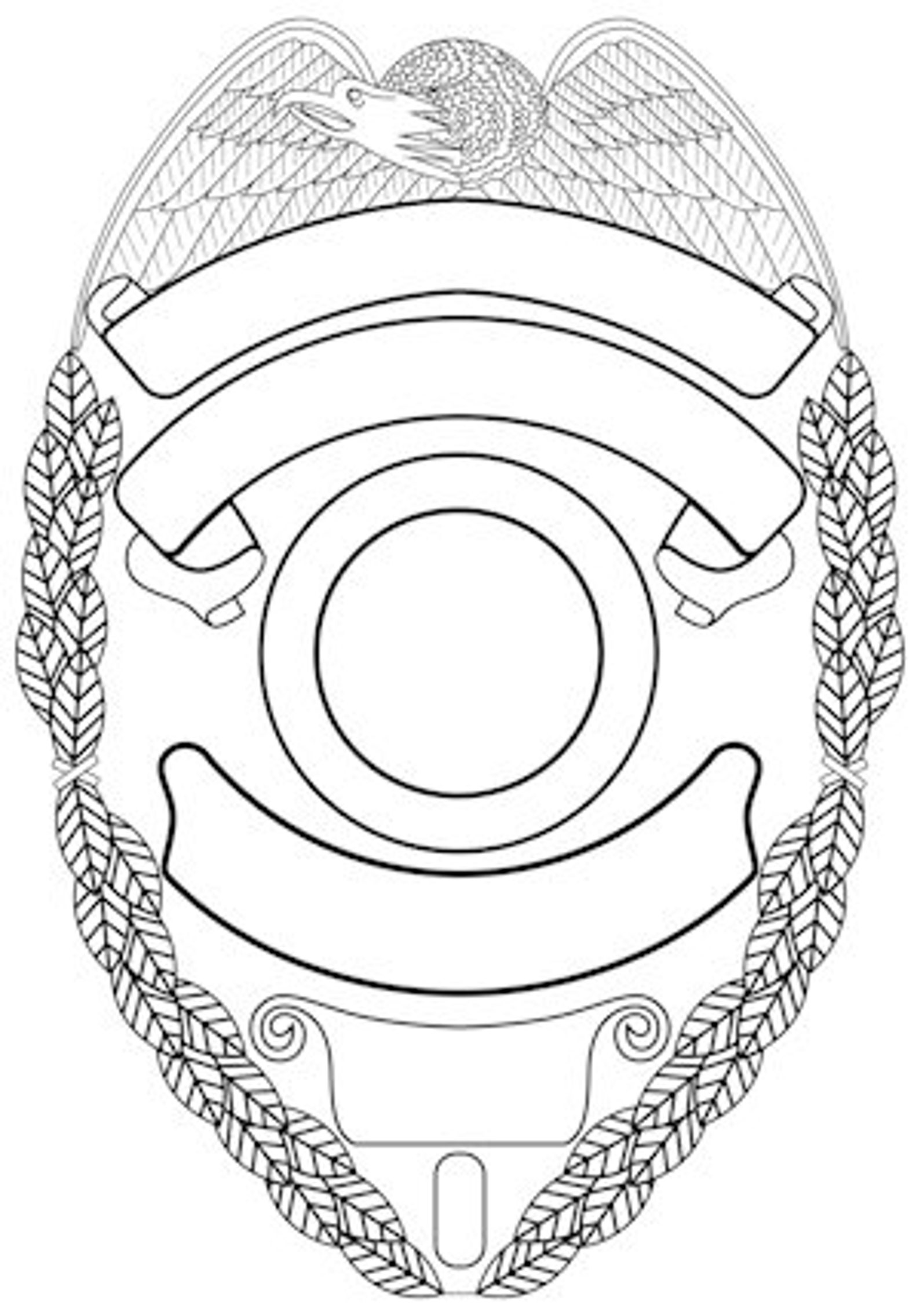 Eagle on Top Police Badge Vector DXF, AI and SVG File Digital File ...