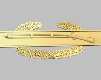 3d File CNC Model Combat Infantry Badge Second Award | Etsy