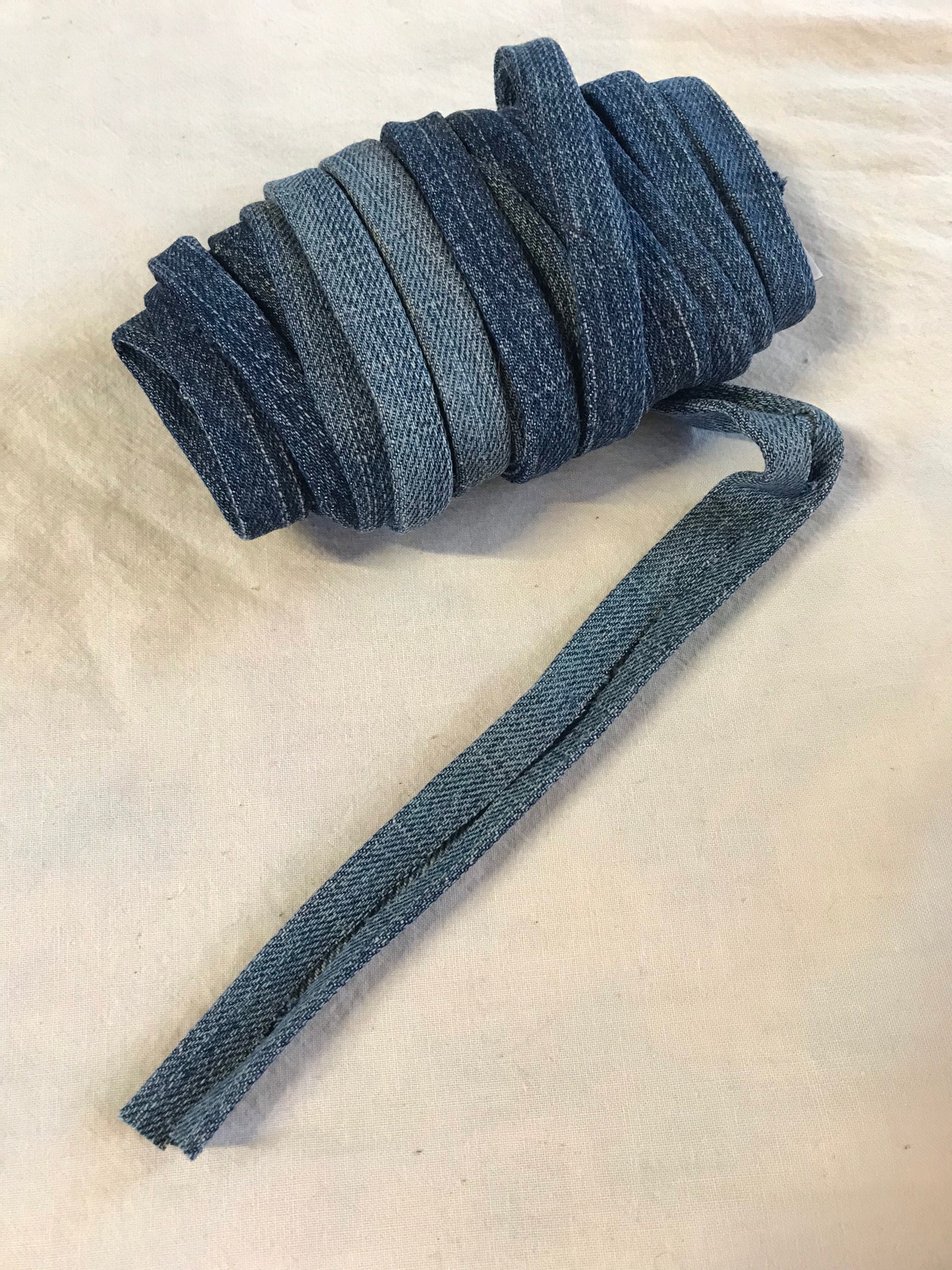 Hand Made Upcycled Denim Trim Tape 1/2” Double Fold - Etsy