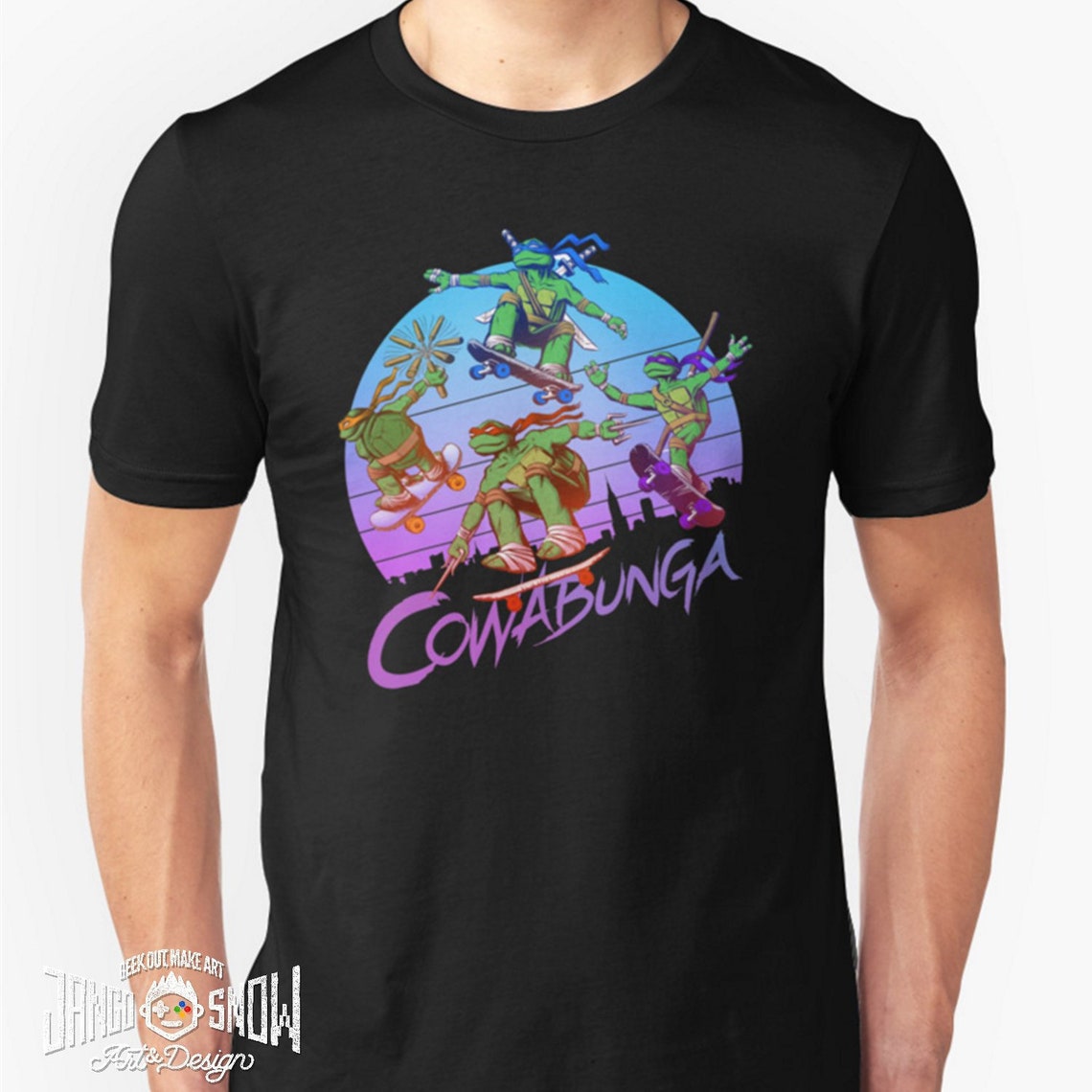 Cowabunga Retro Skateboarding Tee - Mens Womens T-shirt - Etsy