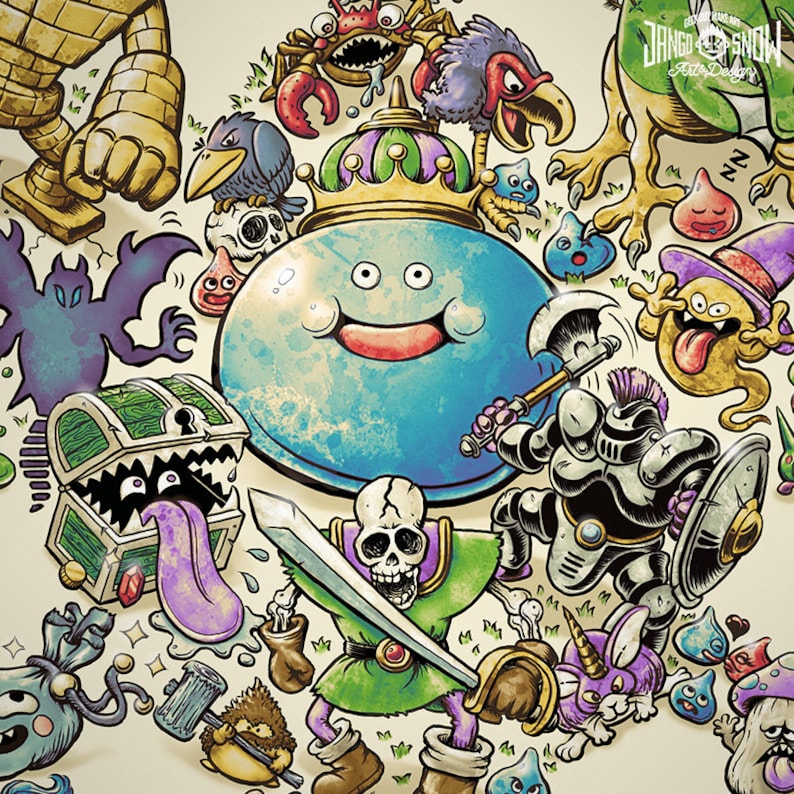 Dragon Quest art print 16x12 / 10x8 | Etsy