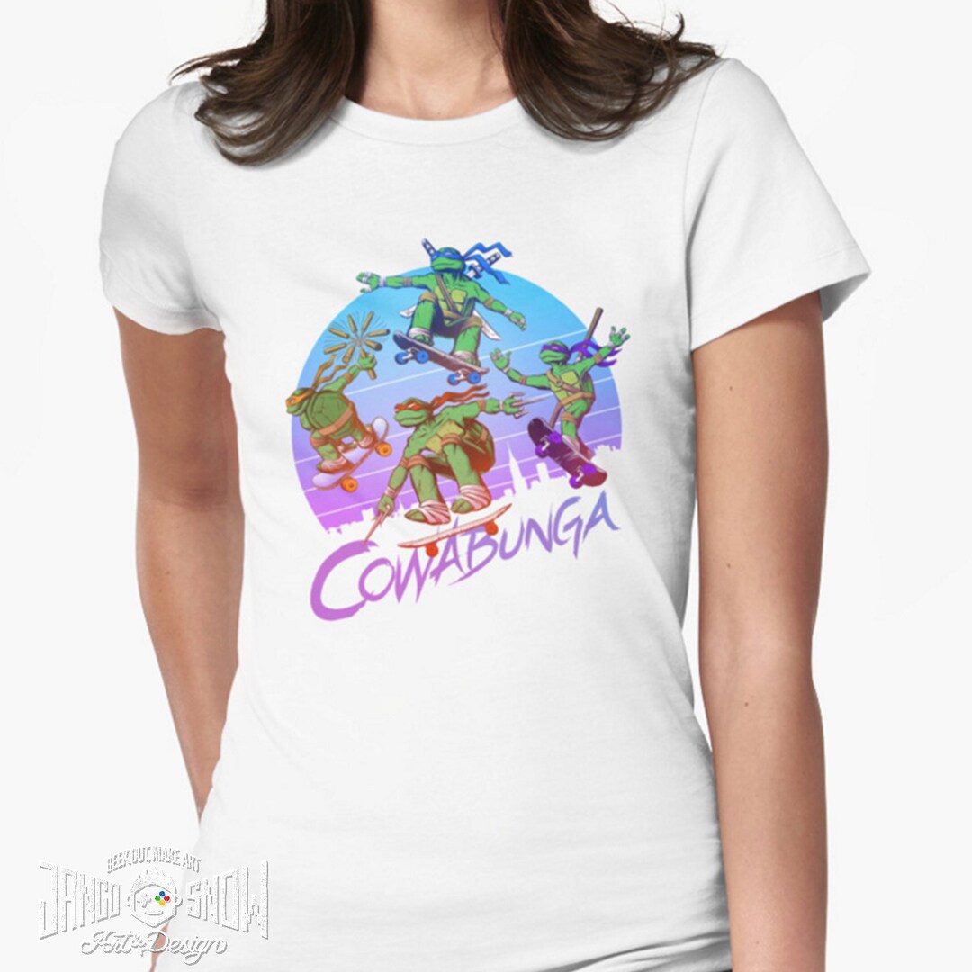 Cowabunga Retro Skateboarding Tee - Mens Womens T-shirt - Etsy