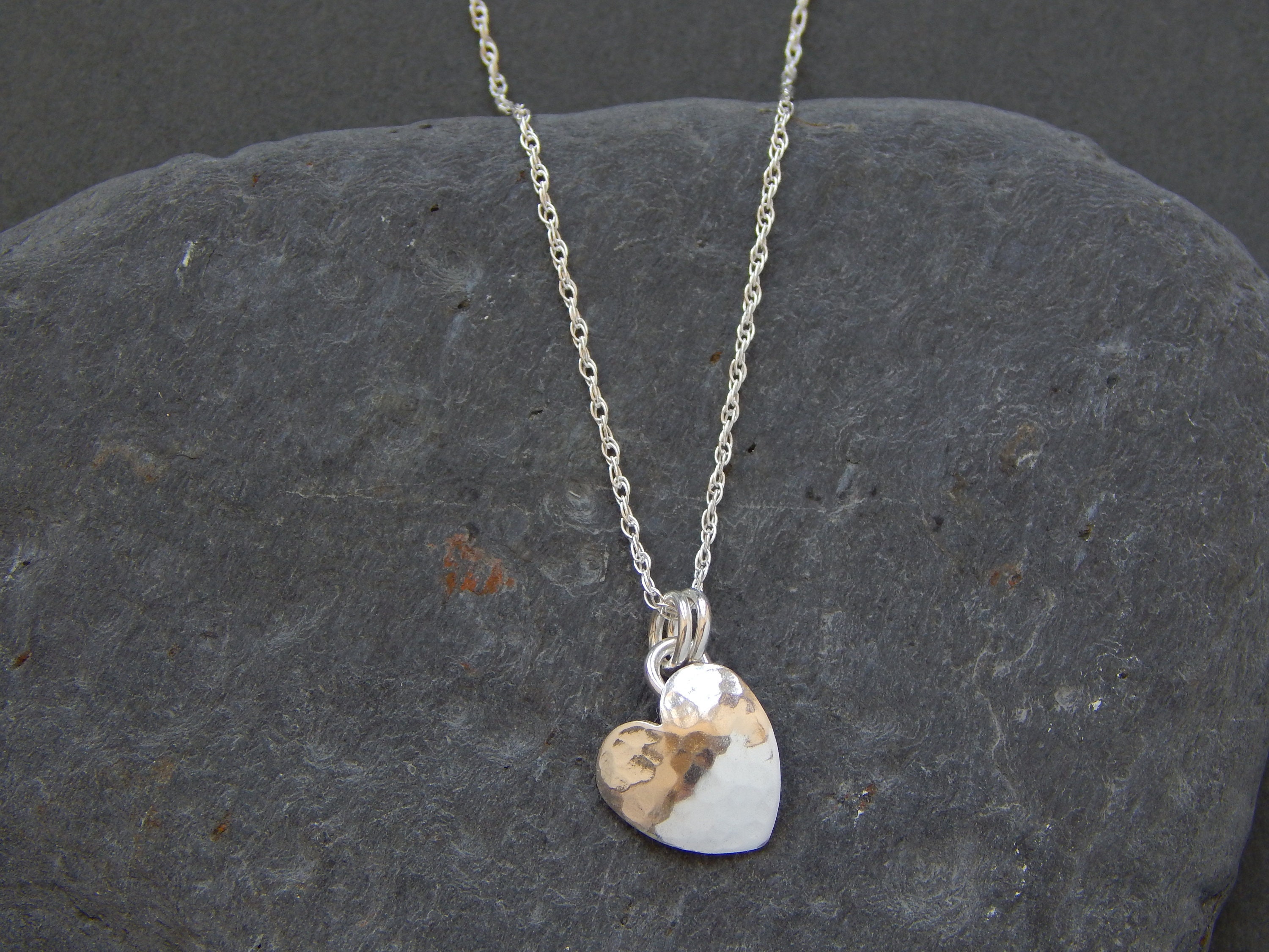 Eco Silver Heart Necklace - sterling silver heart pendant
