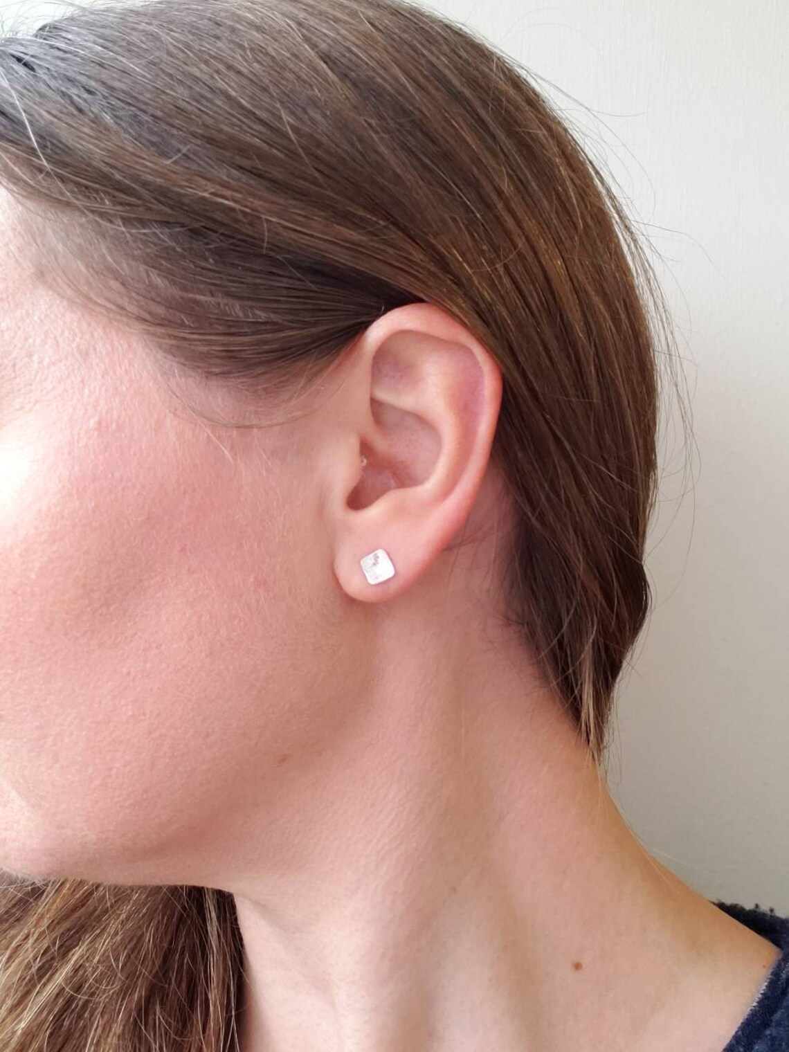 Silver SQUARE STUDS Earrings - Sterling Silver Stud Earrings ...