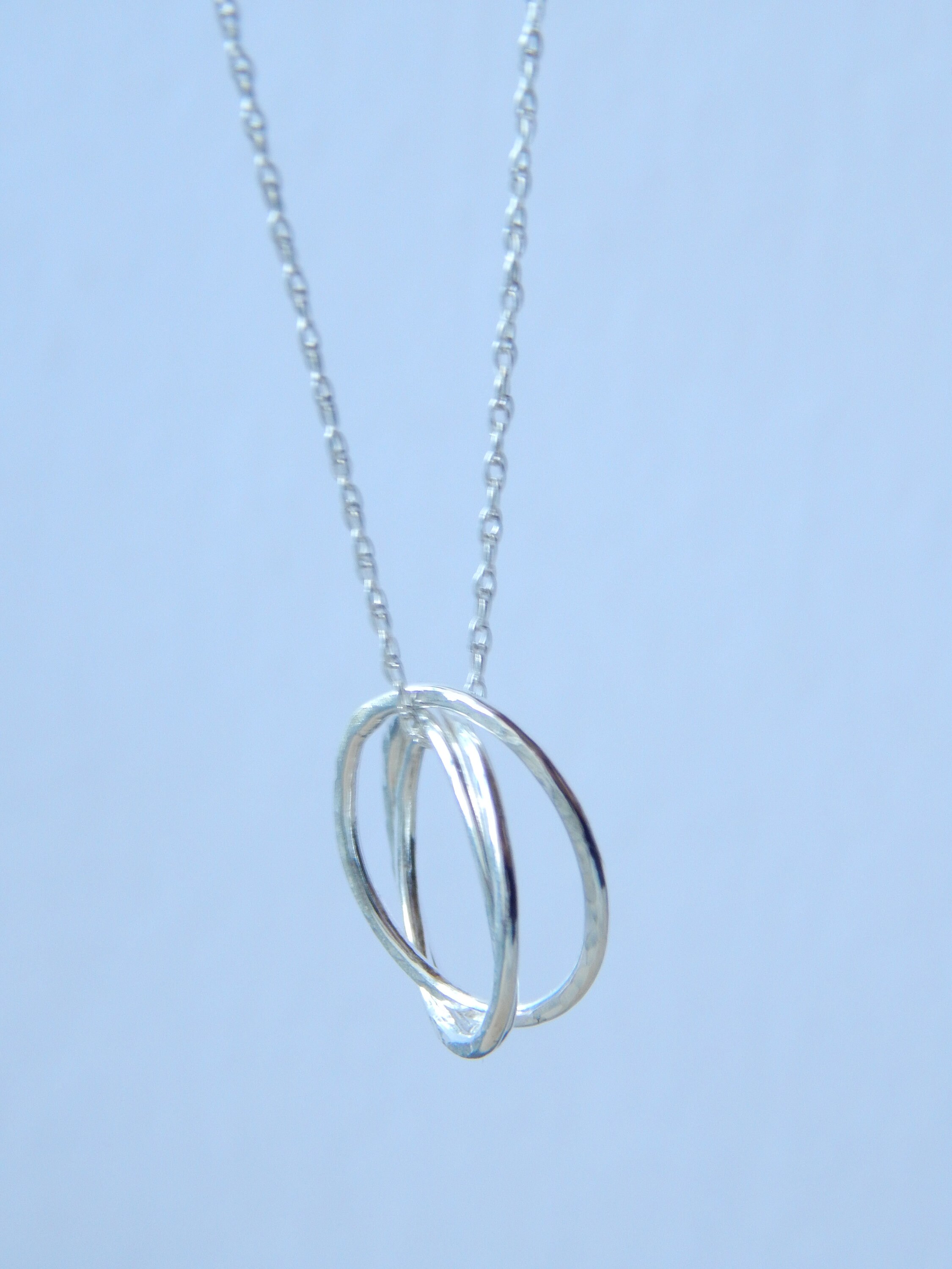 Silver interlocking rings necklace - Russian Rings Necklace - Eco ...