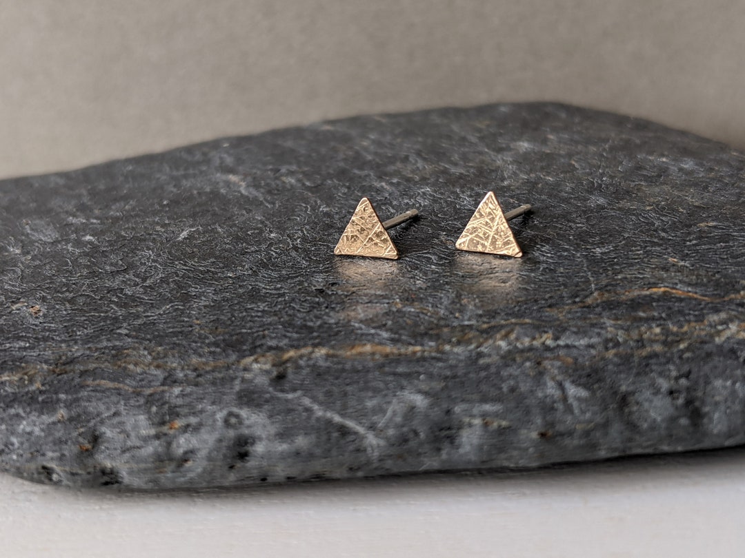 Triangle STUDS - GOLD MINIMAL Studs Earrings - Handmade Gold Filled ...