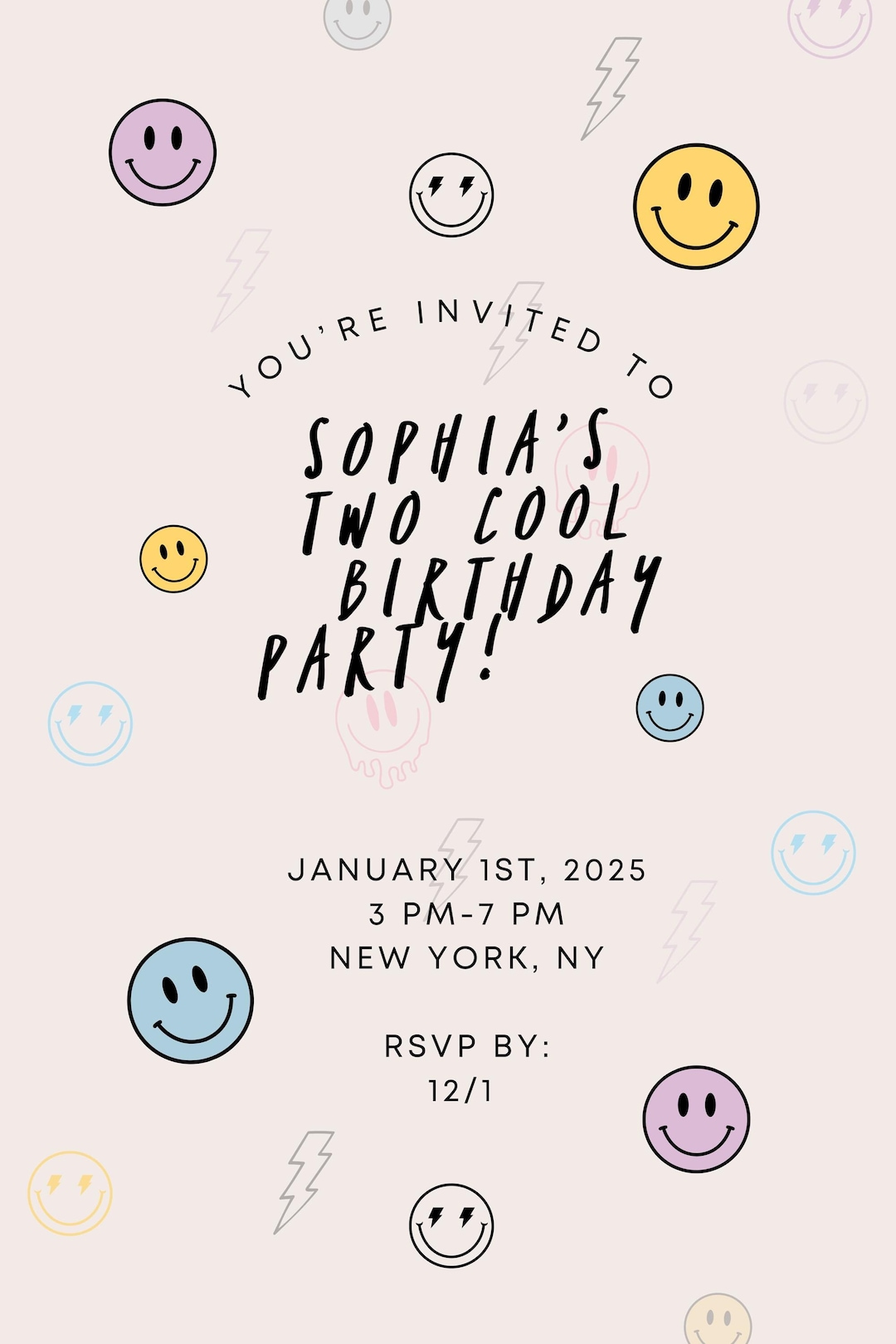 Two Cool Birthday Party Invitation - Etsy