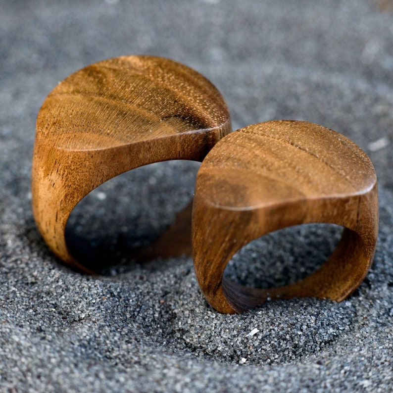 Unisex Walnut Wooden Ring for Couple Wood Rings for 5th - Etsy