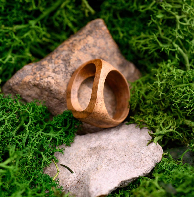 Walnut Wood Ring 5th Anniversary Gift - Wooden Rring Men Gift for ...