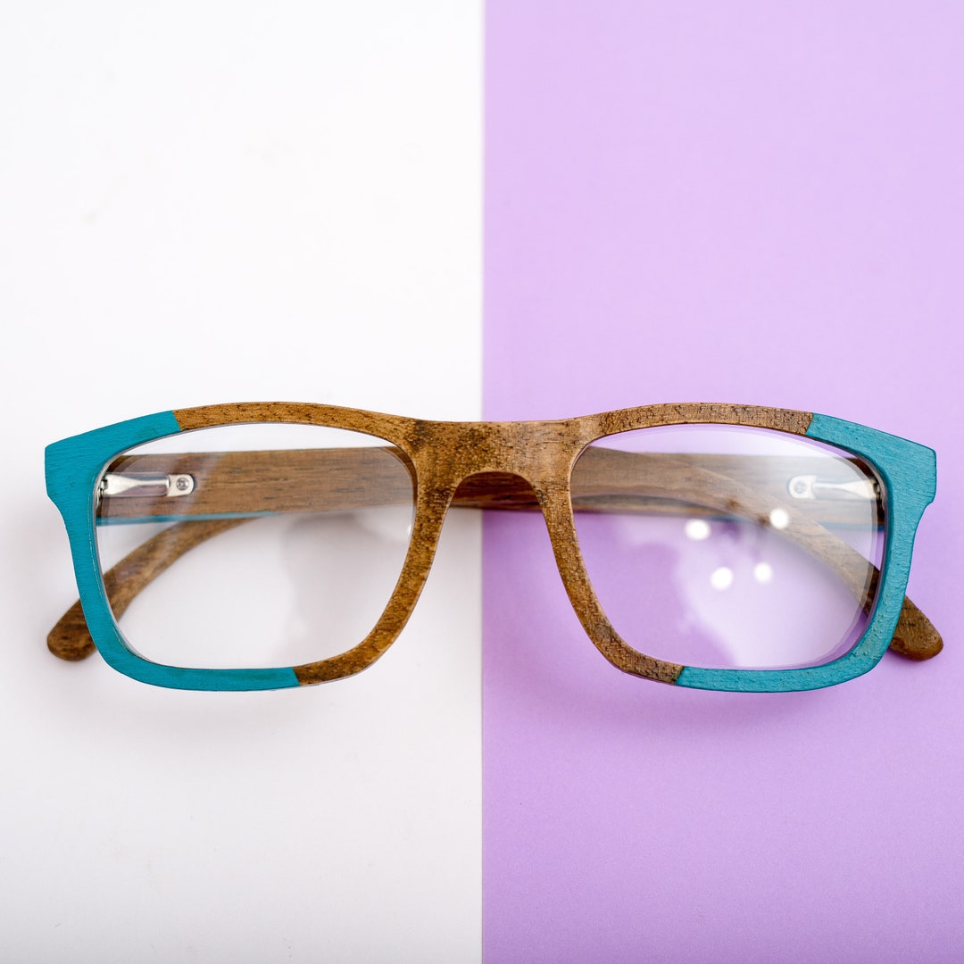 Rectangle Wooden Glasses Frame, Computer Reading Prescription Glasses ...