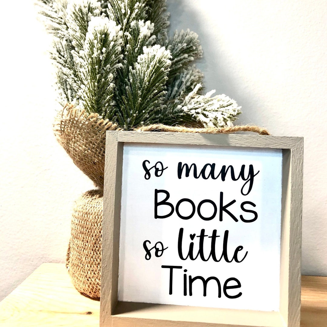 So Many Books Wooden Sign - Etsy