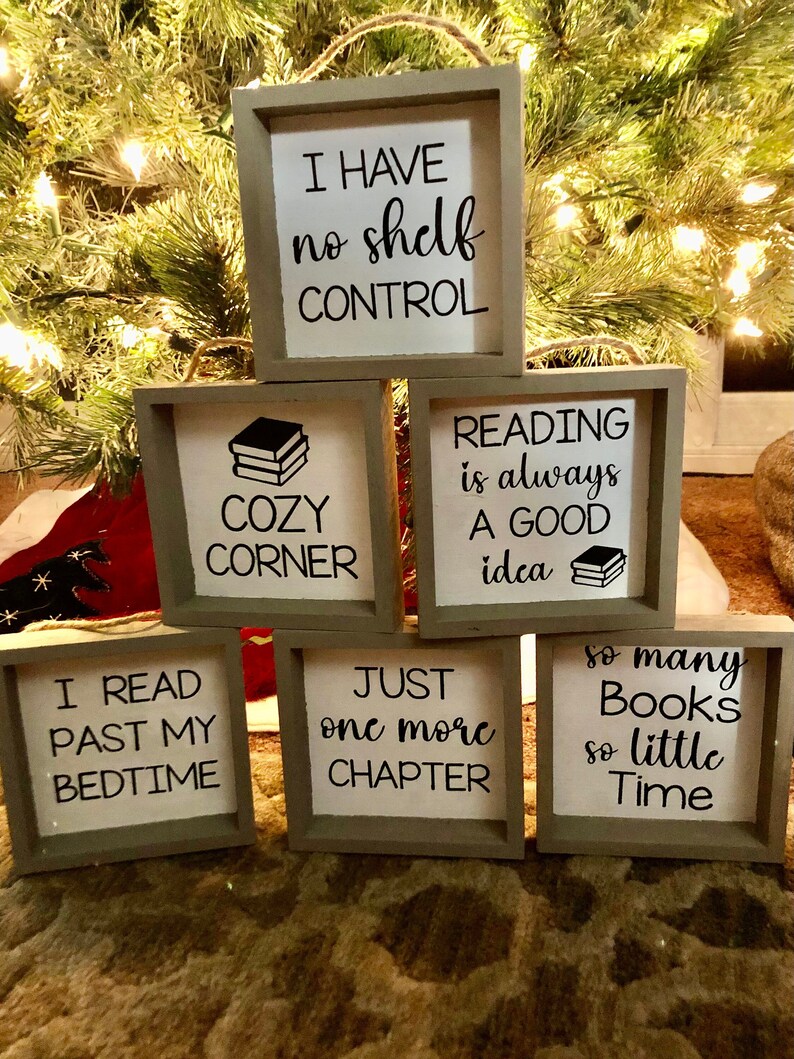 Reading Themed Wooden Signs - Etsy