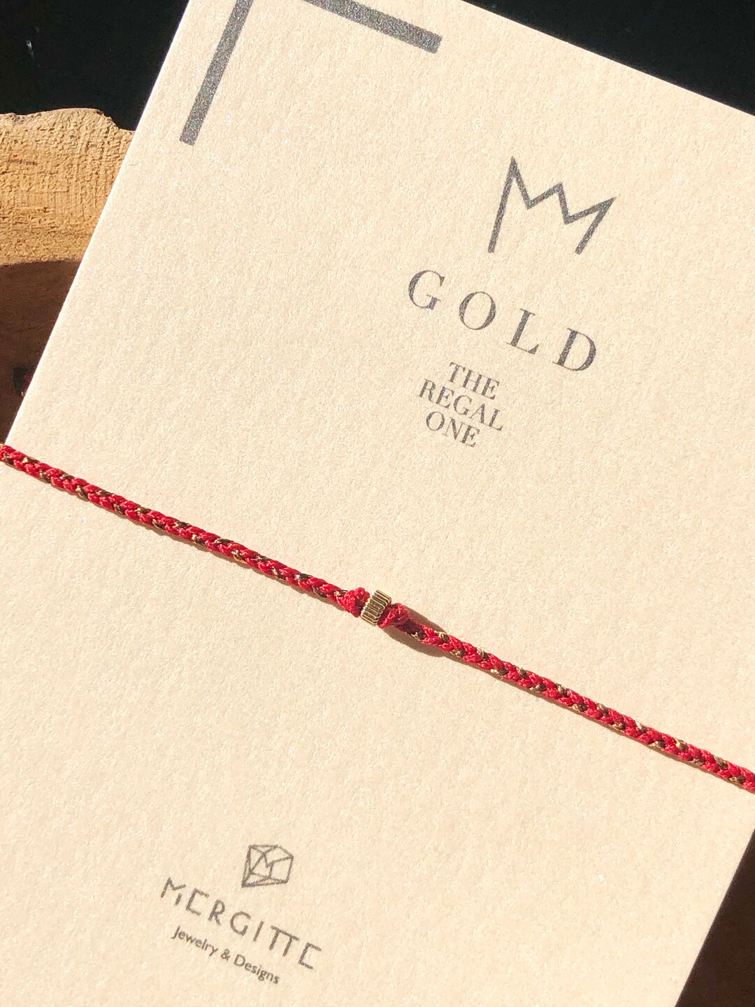 Red String Bracelet, 14k Solid Gold Bead Bracelet, Minimalist Love ...