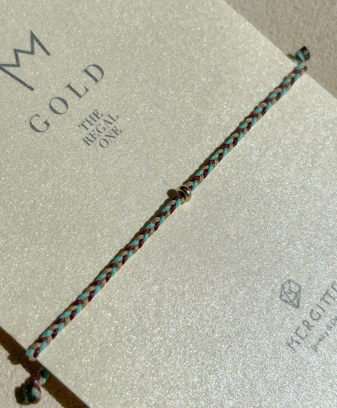 14k Solid Gold Bracelet, Solid Gold String Bracelet, String and Gold ...