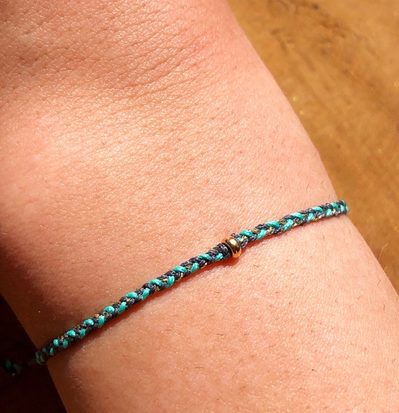 Solid Gold String Bracelet 14k Gold String Bracelet - Etsy