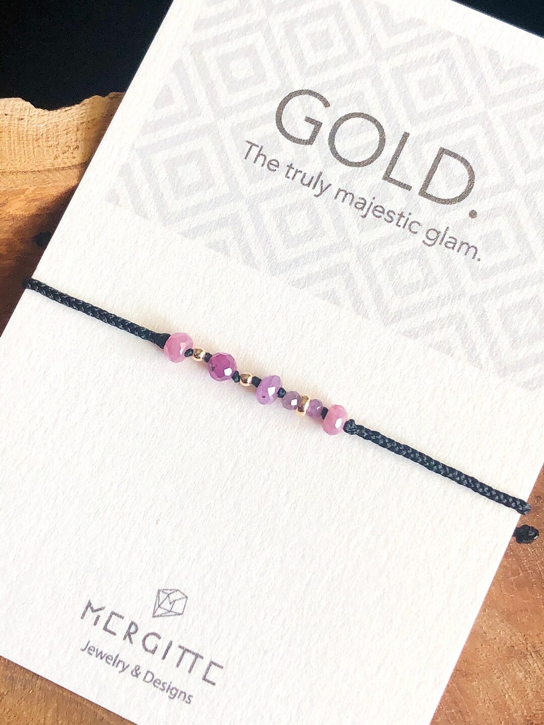 14k Gold Bracelet String Bracelet Solid Gold Bracelet Ruby Bracelet 14k ...