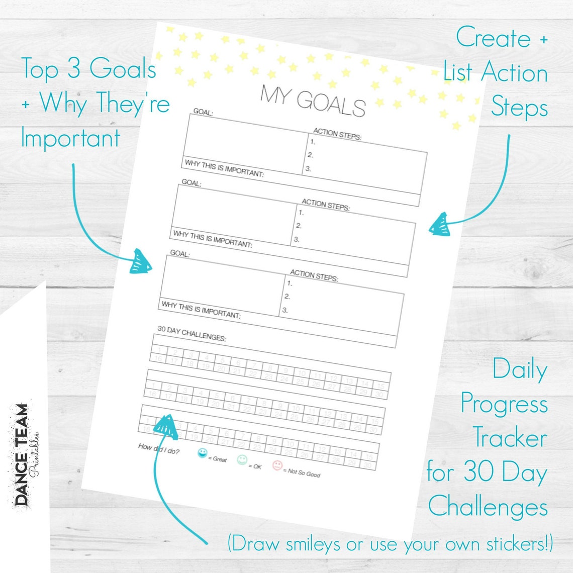 Goal Tracking Worksheet - "my Goals" - Printable, Goal Setting ...