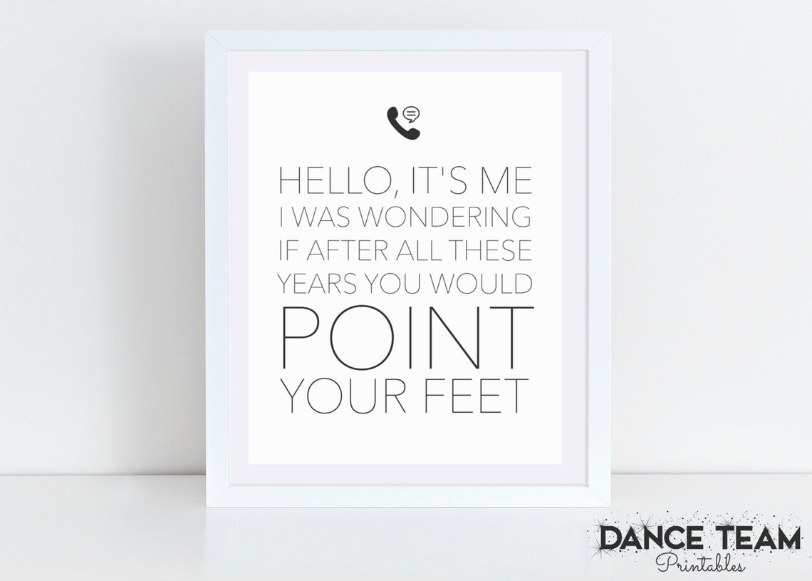 Dance Printable - "hello" - Dance Teacher Gift, Dance Recital Gift ...