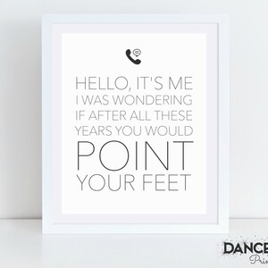 Dance Printable - "hello" - Dance Teacher Gift, Dance Recital Gift ...