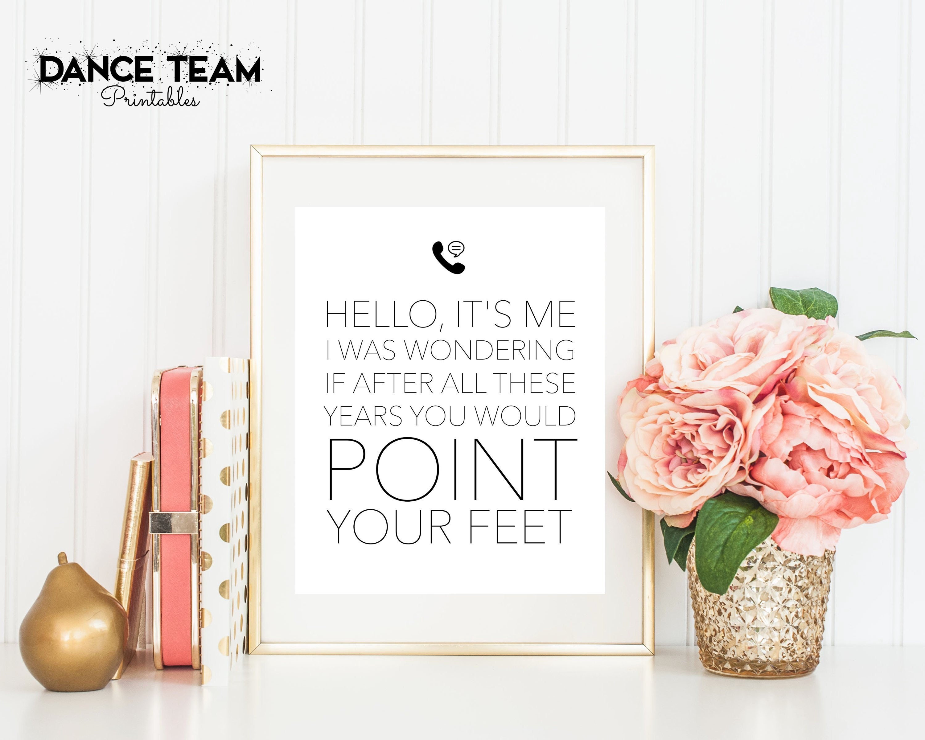 Dance Printable - "hello" - Dance Teacher Gift, Dance Recital Gift ...