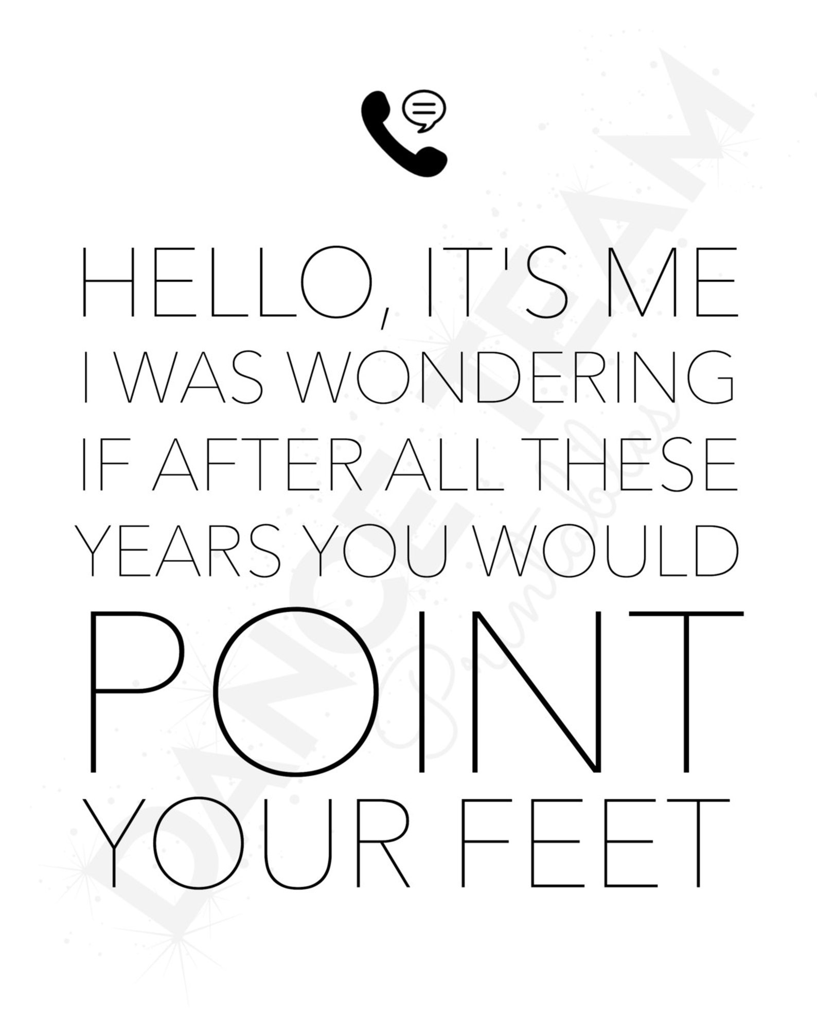 Dance Printable - "hello" - Dance Teacher Gift, Dance Recital Gift ...