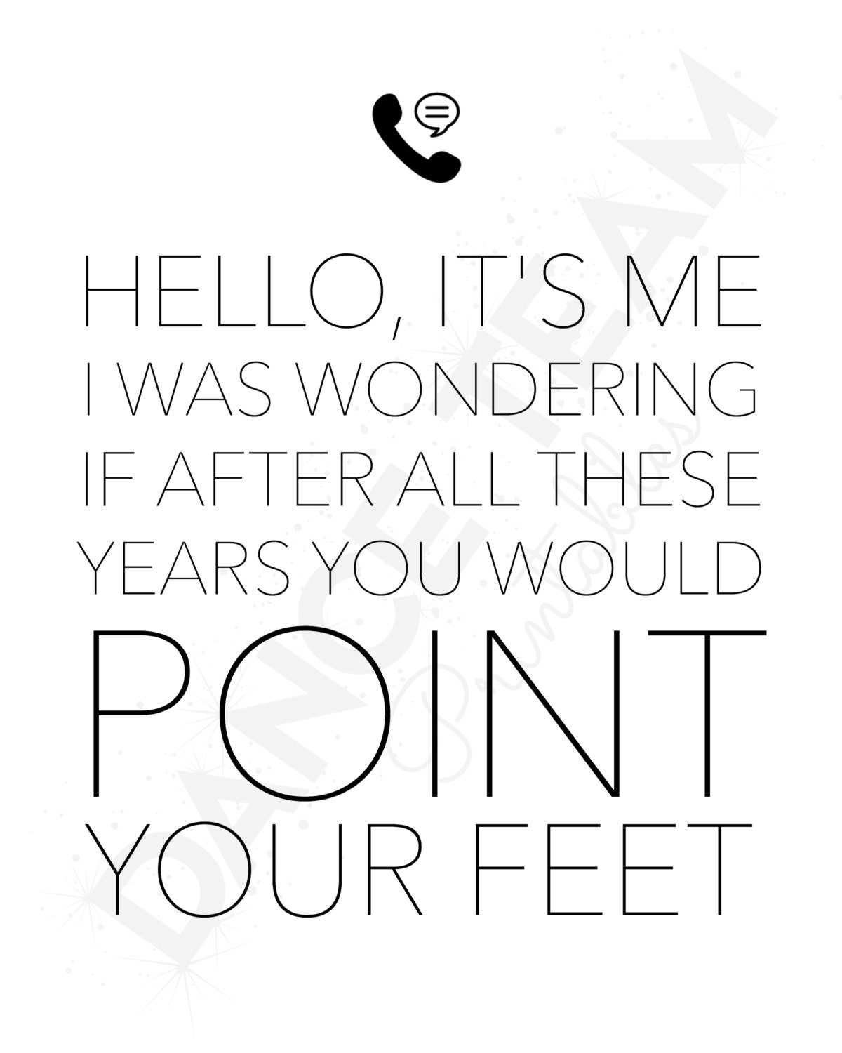 Dance Printable - "hello" - Dance Teacher Gift, Dance Recital Gift ...