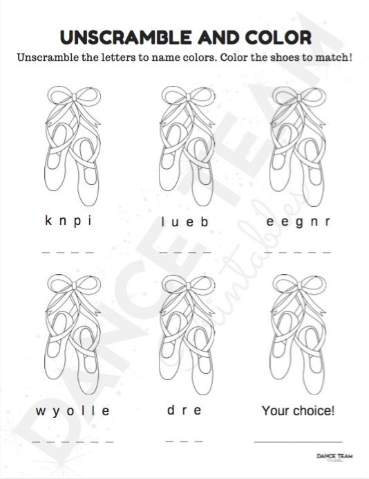 Mini Activity Book - Printable Dance Activities, Dance Camp Activities ...