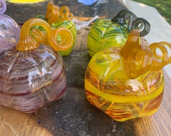 Purple Glass Pumpkins - Etsy