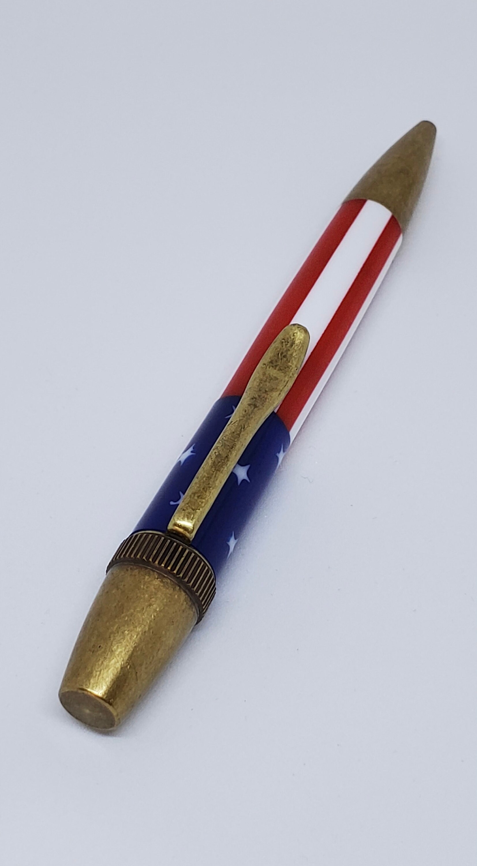 Custom Handmade Stars and Stripes Patriot Acrylic Ballpoint Pen