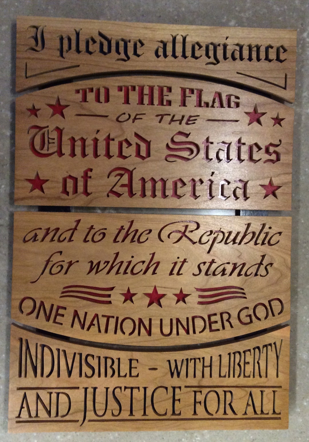 Pledge of Allegiance Wood Wall Hanging Plaque - Etsy