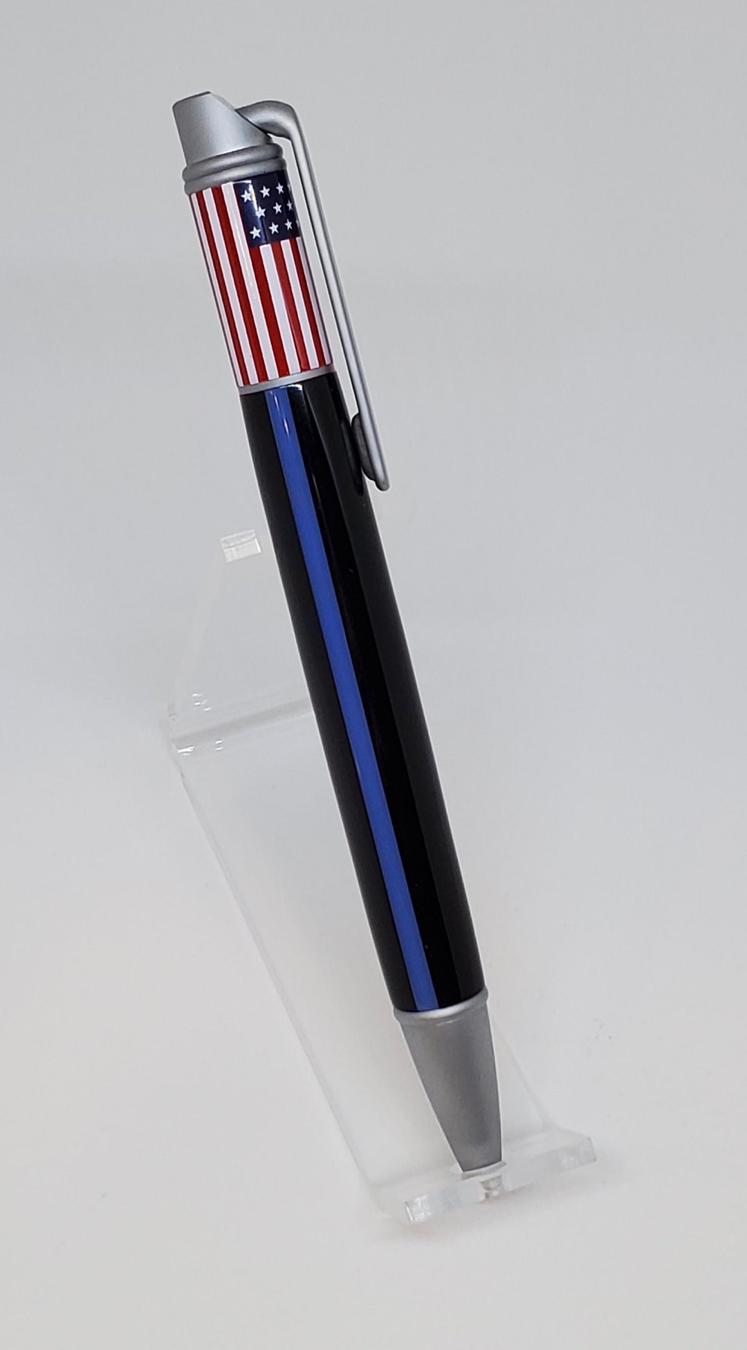Handcrafted Thin Blue Line Law Enforcement Tribute Pen - Etsy
