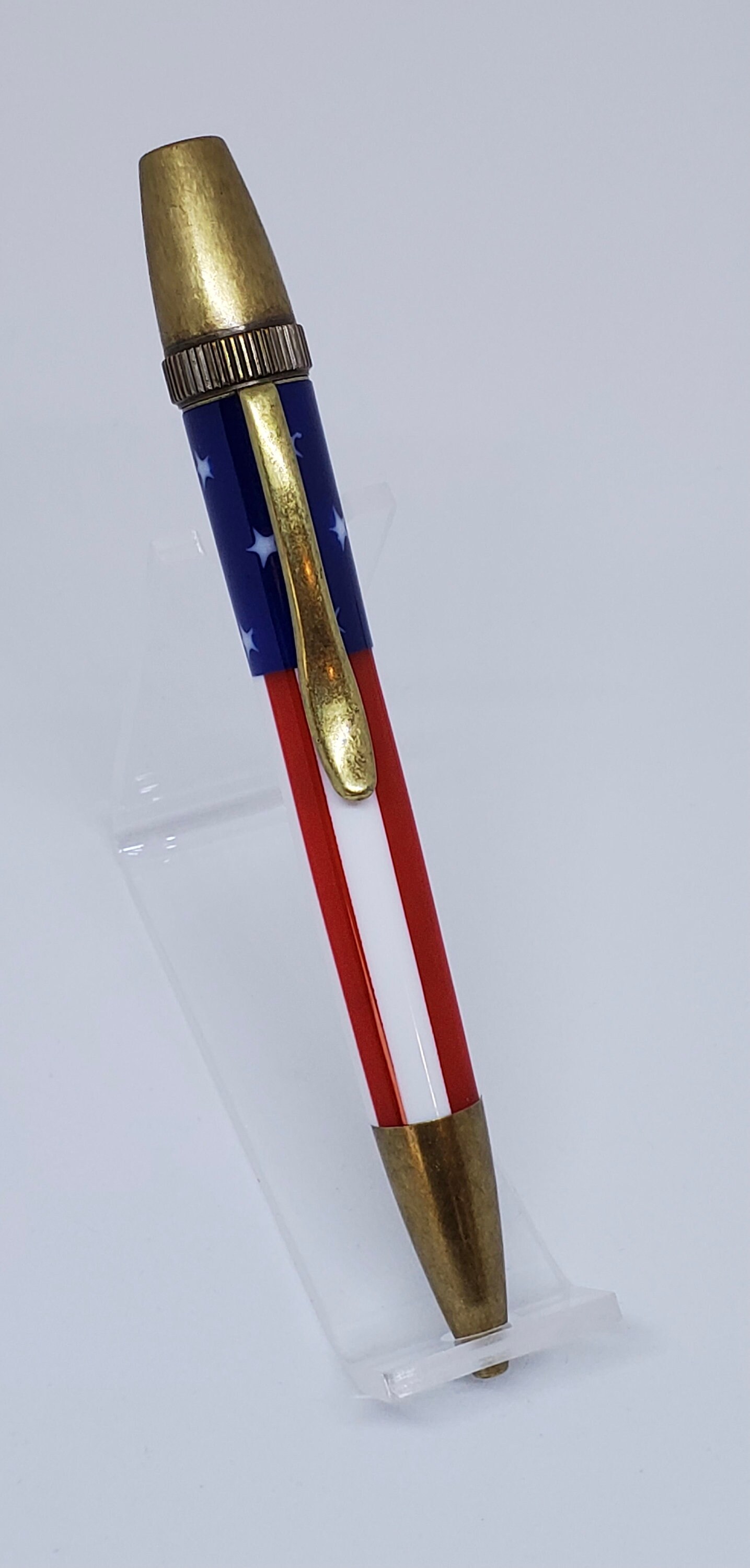 Custom Handmade Stars and Stripes Patriot Acrylic Ballpoint Pen
