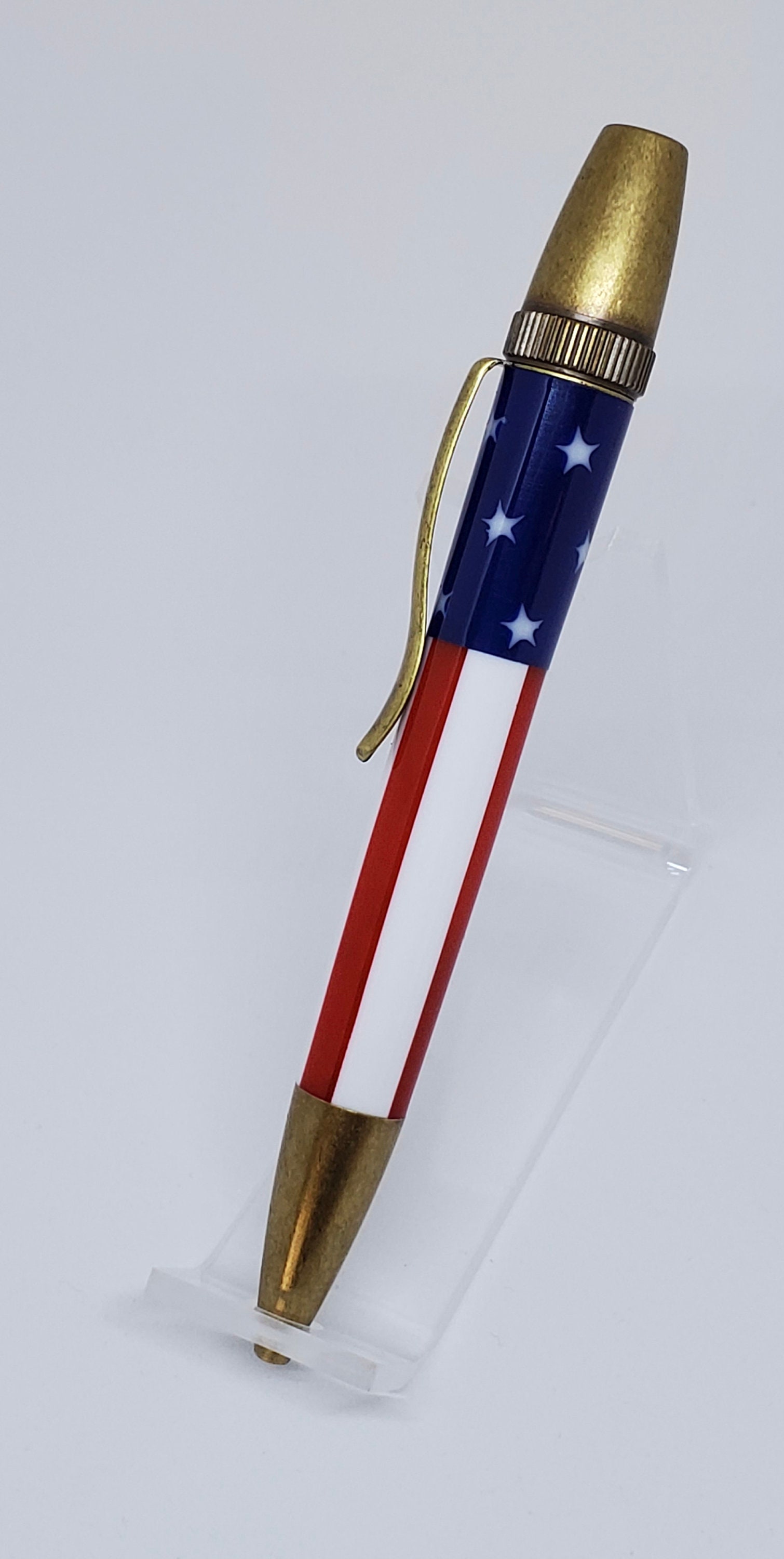 Custom Handmade Stars and Stripes Patriot Acrylic Ballpoint Pen